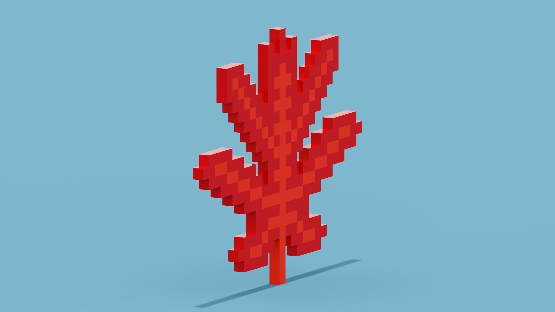 3D model Voxel Red Leaf VR / AR / low-poly | CGTrader