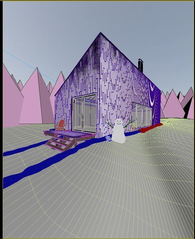 Exterior Scene - Winter Cabin 3D model 3D model | CGTrader