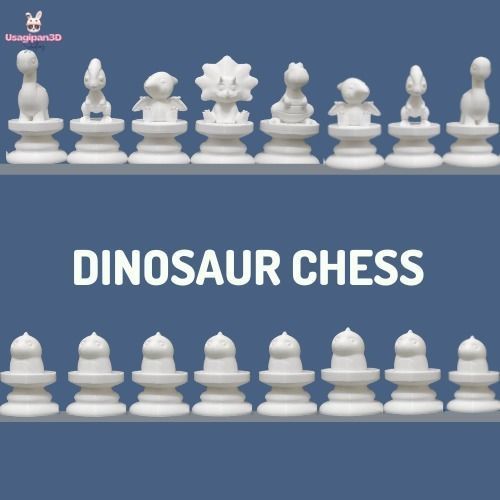 Dinosaur Chess 3D model 3D printable | CGTrader