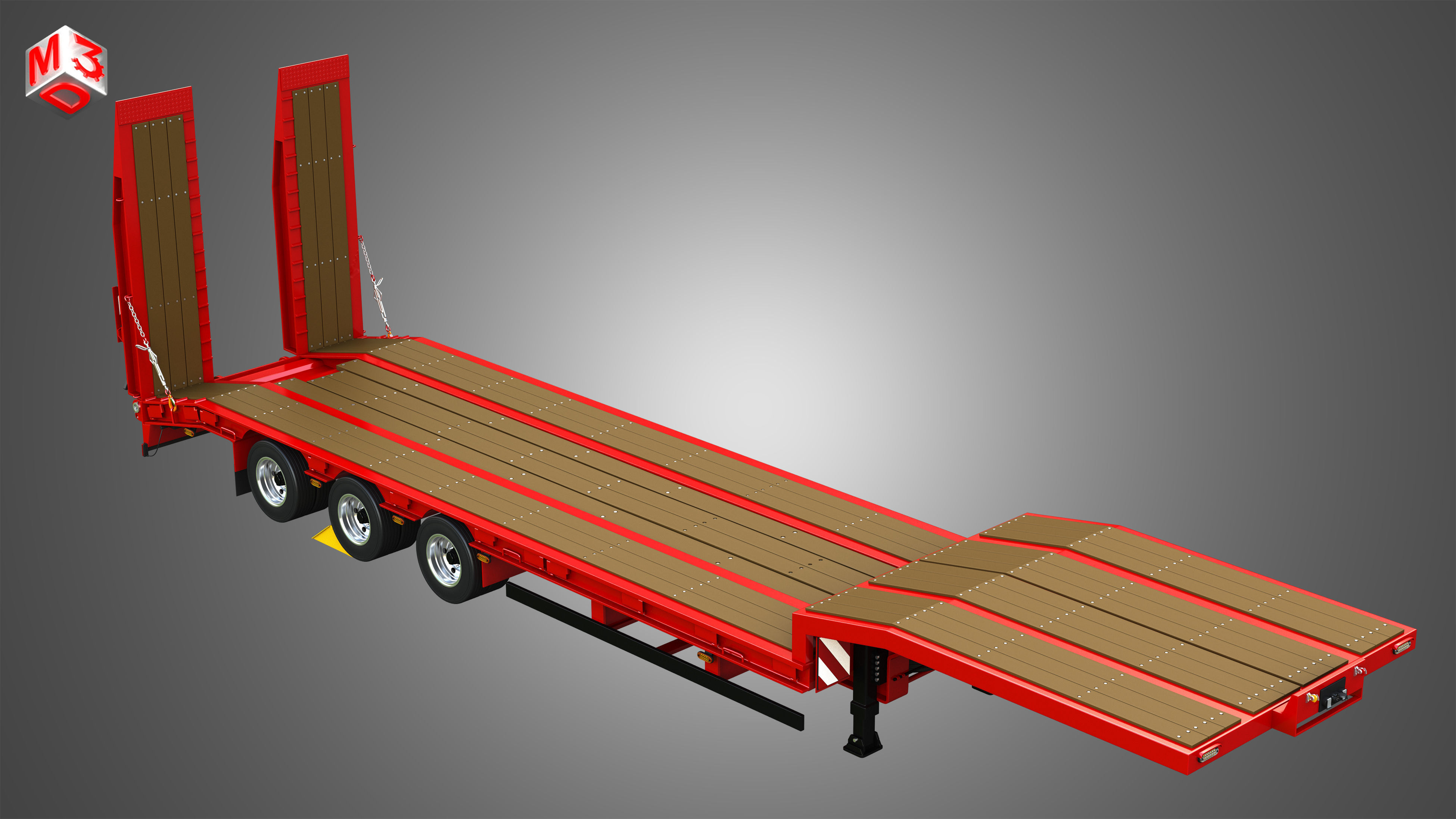 Schwarzmuller Trailer - 3-Axle Low Loader 3D model | CGTrader