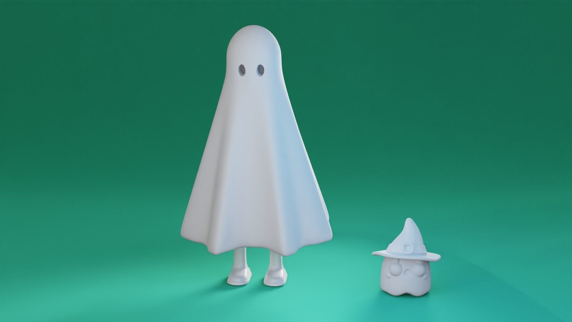 Standing Ghost with legs 3D model 3D printable | CGTrader