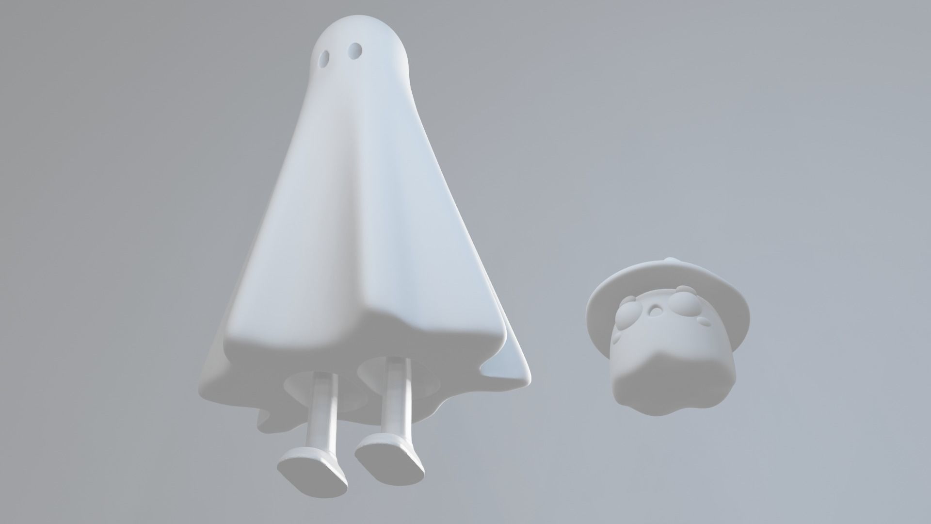 Standing Ghost with legs 3D model 3D printable | CGTrader