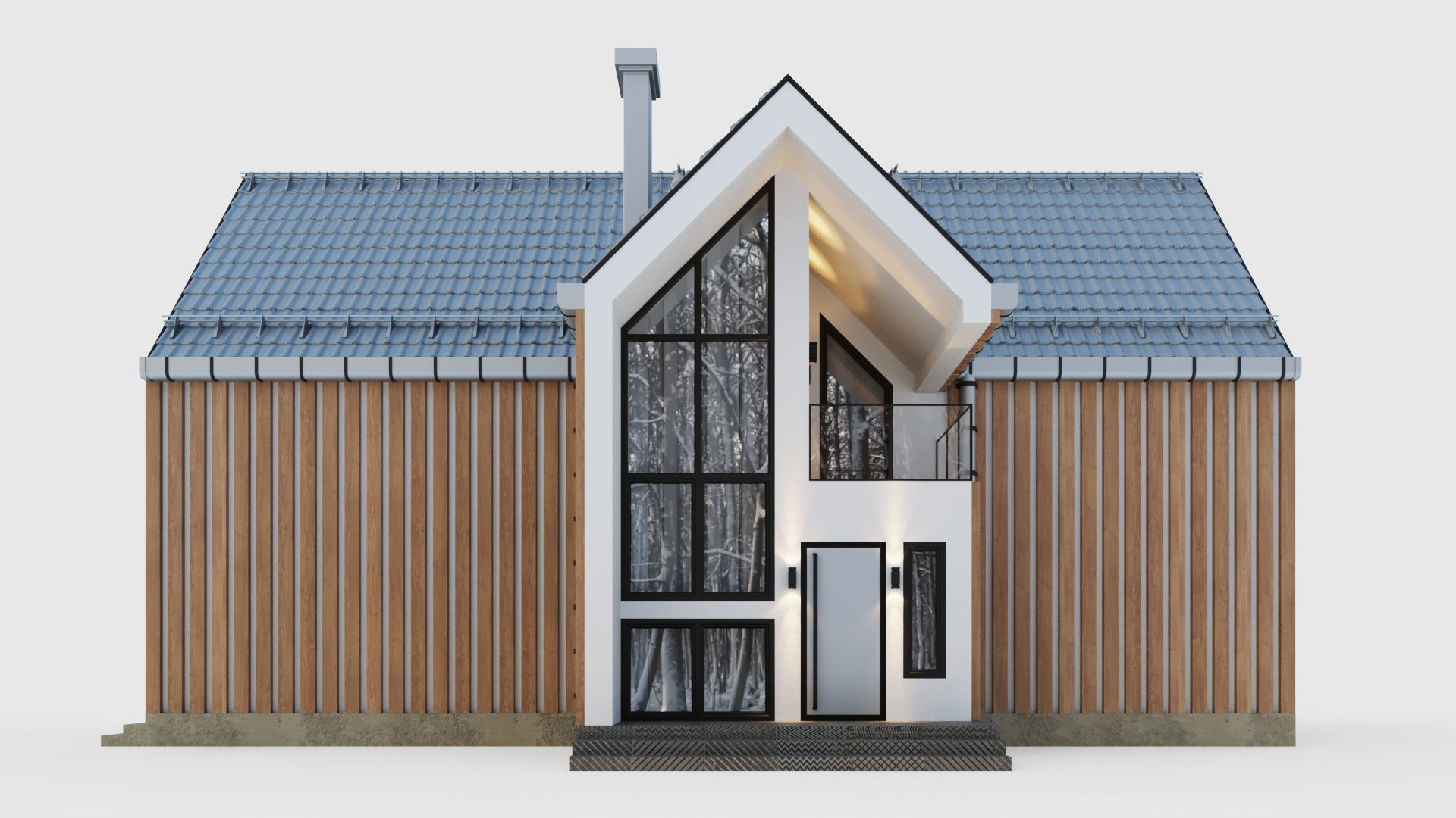 Barnhouse with terraces and balconies 3D model | CGTrader