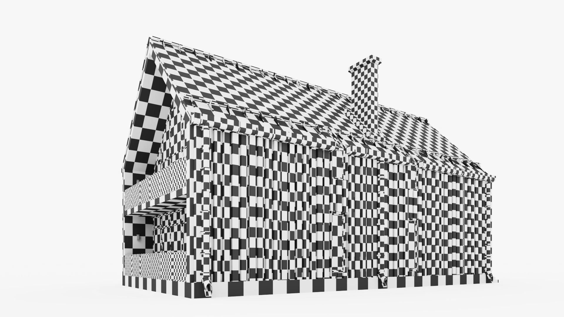 Barnhouse with terraces and balconies 3D model | CGTrader