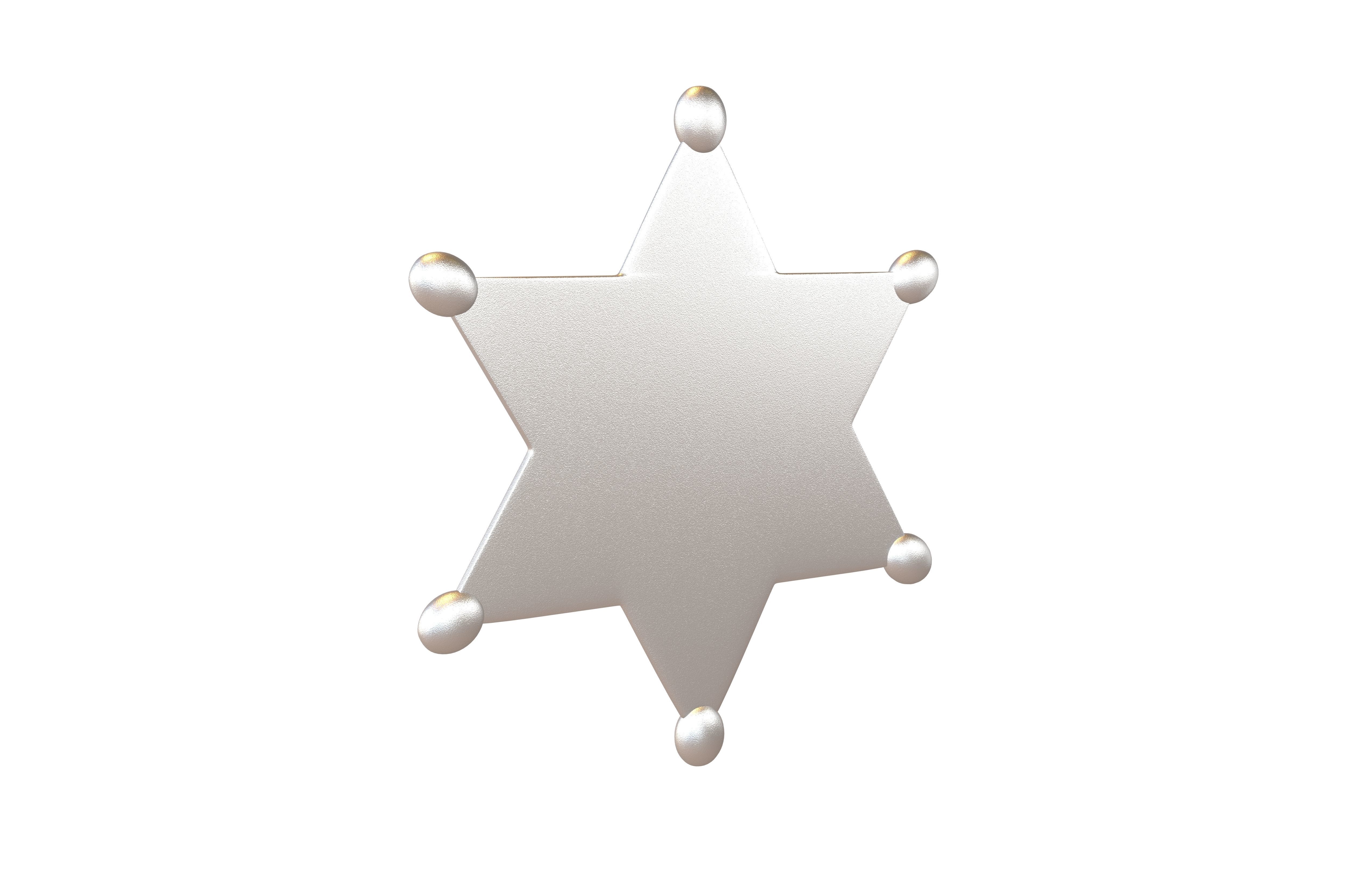 3D model Sheriff Star v1 002 VR / AR / low-poly | CGTrader