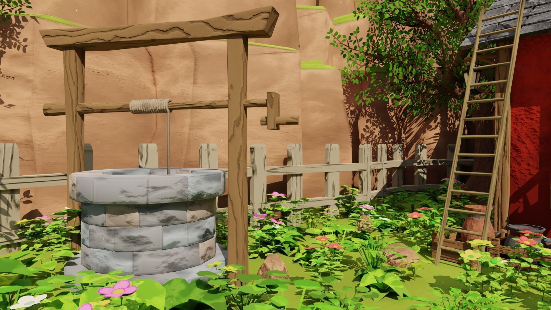 Red House Scene 3D model | CGTrader