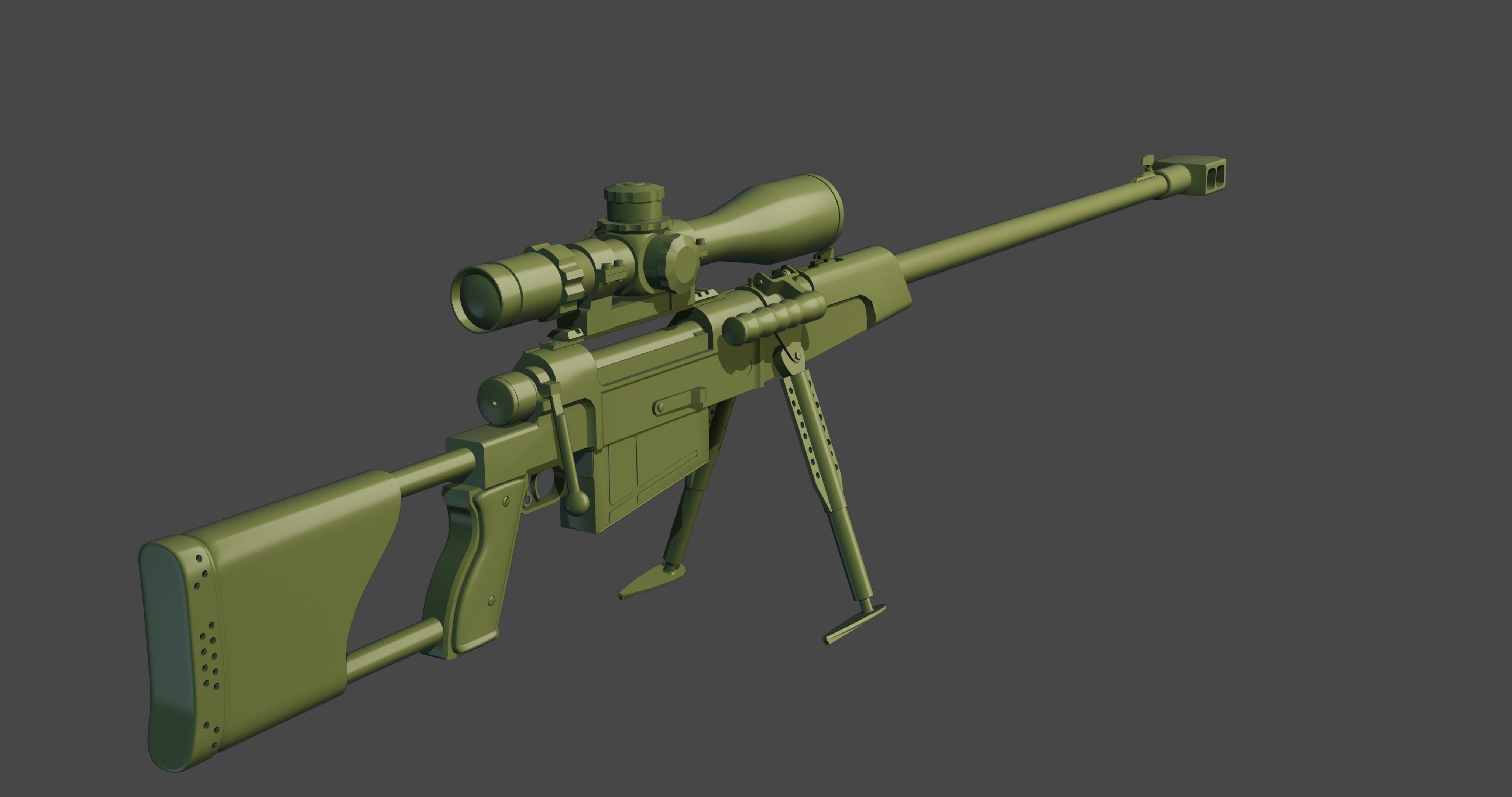 3D model 50 caliber Military sniper rifle VR / AR / low-poly | CGTrader