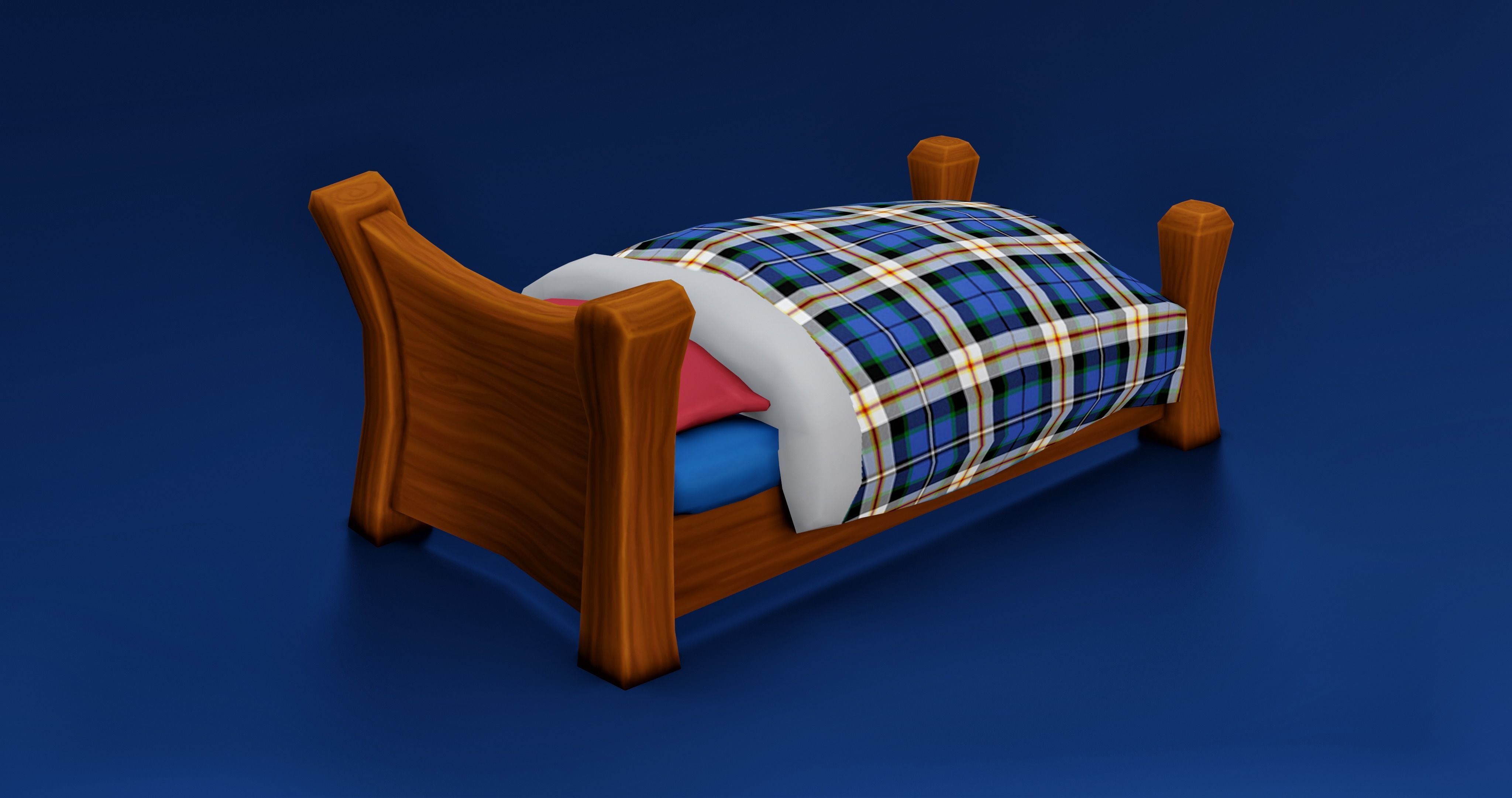3D model Bed Cartoon Style VR / AR / low-poly | CGTrader