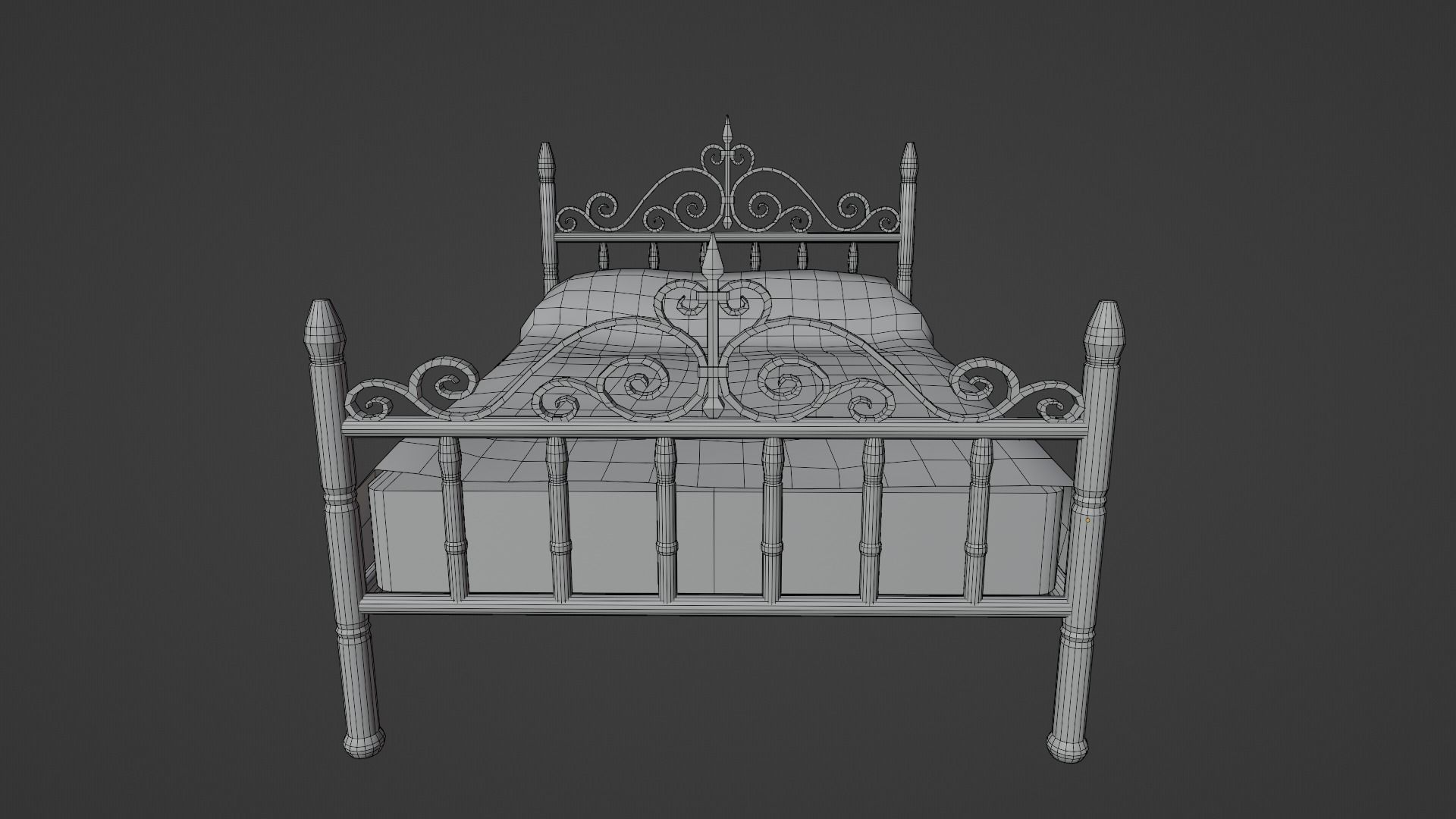 Iron Bed free VR / AR / low-poly 3D model | CGTrader