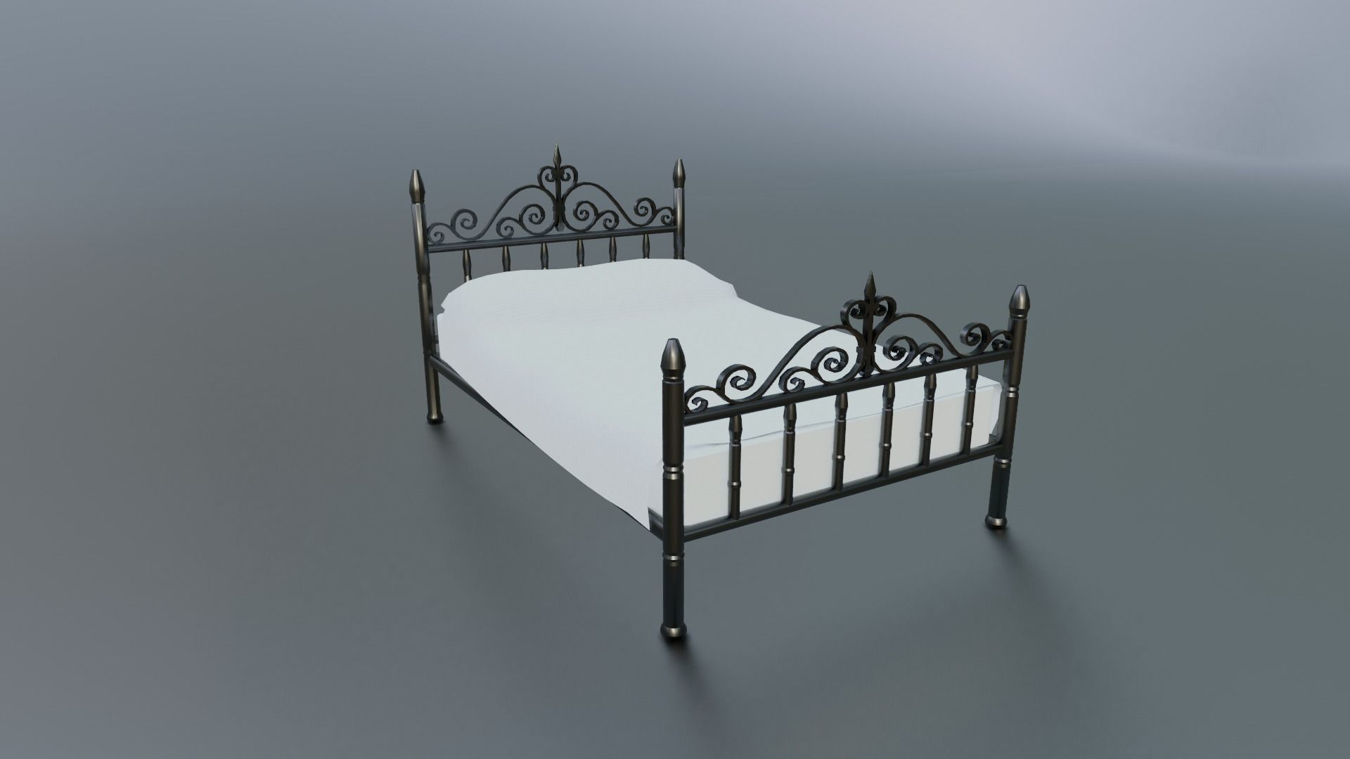 Iron Bed free VR / AR / low-poly 3D model | CGTrader