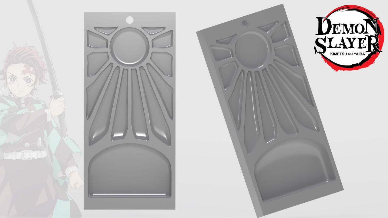 Demon Slayer - Kimetsu No Yaiba Tanjiro Hanafuda Earrings 3D model 3D ...