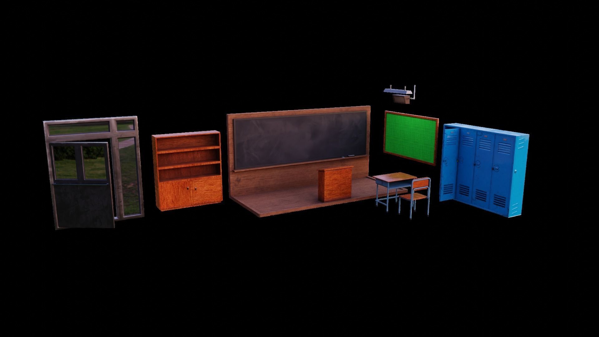 Classroom Asset Pack Low-poly 3D model 3D model | CGTrader