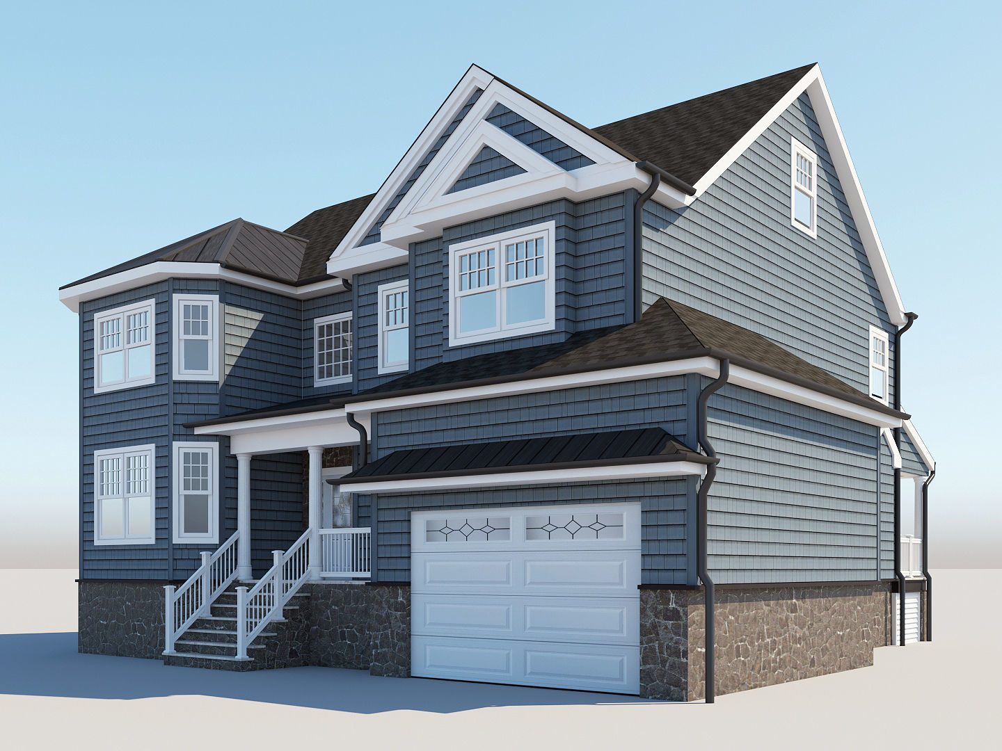 American house 3D model | CGTrader