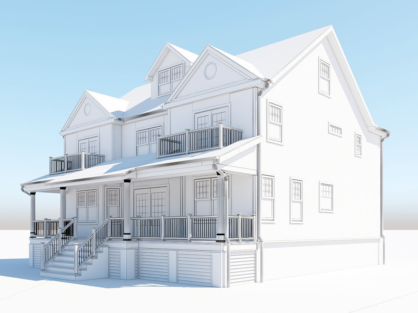 American house 3D model | CGTrader