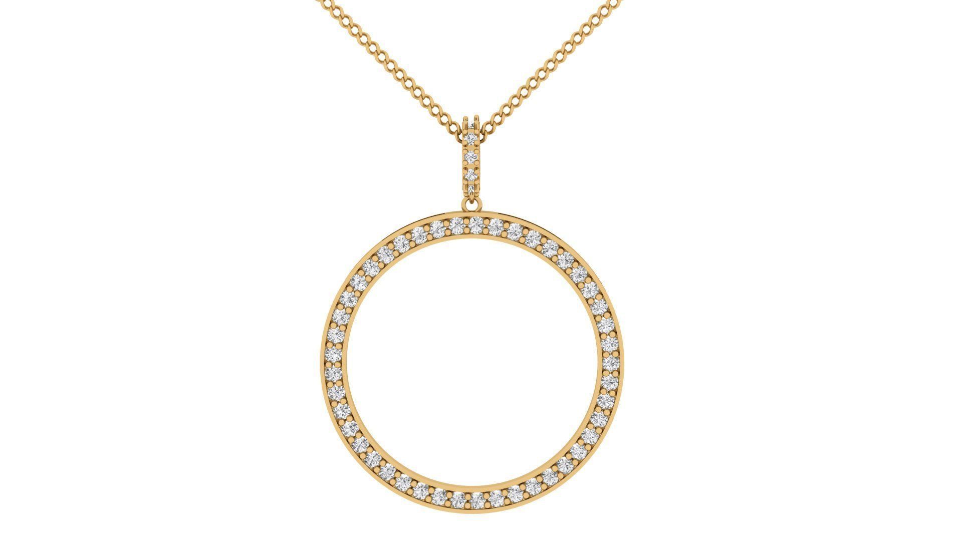 Circle Pendant with gem free 3D model 3D printable | CGTrader