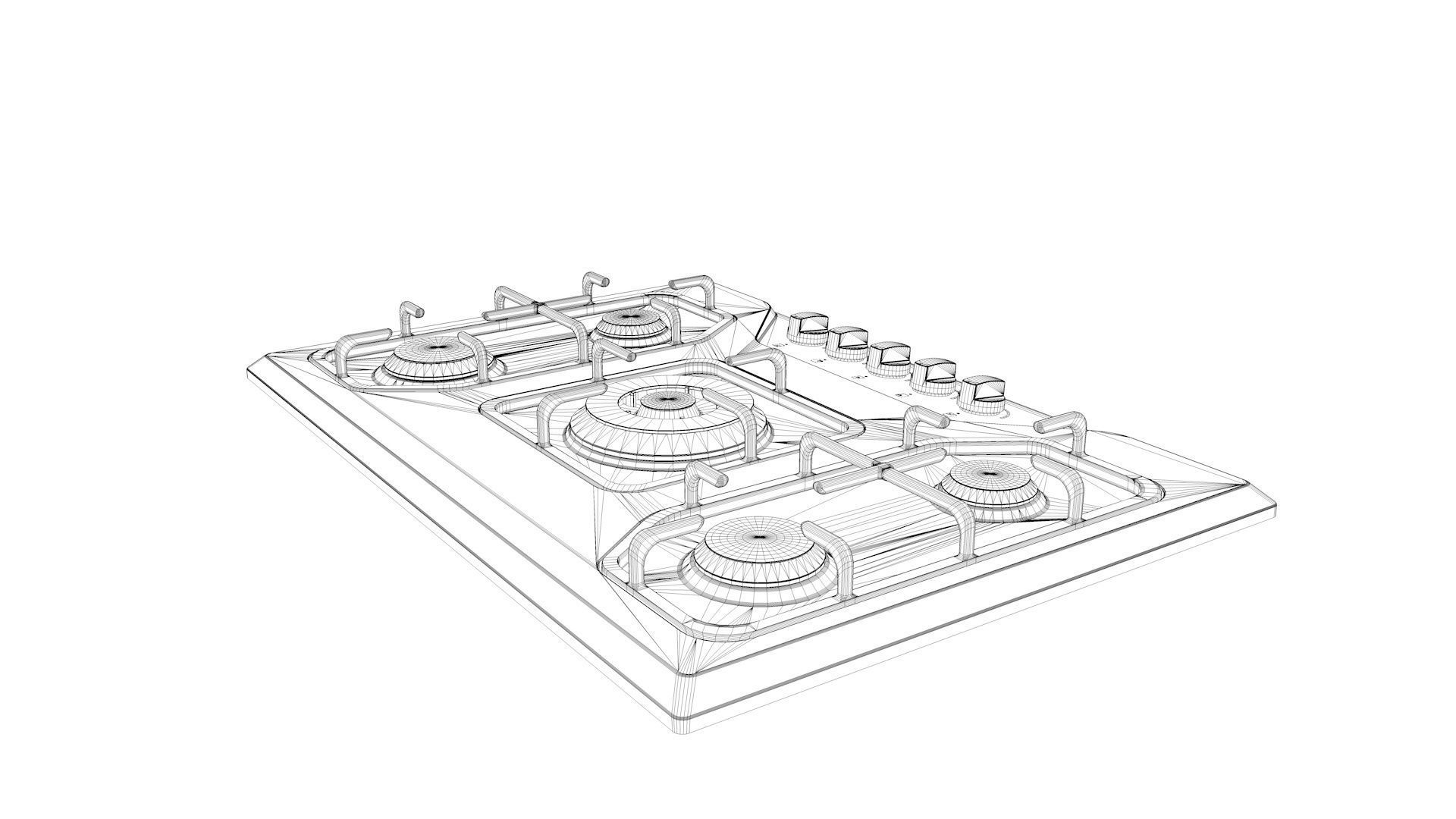 Gas Hob Cooktop 3D model | CGTrader