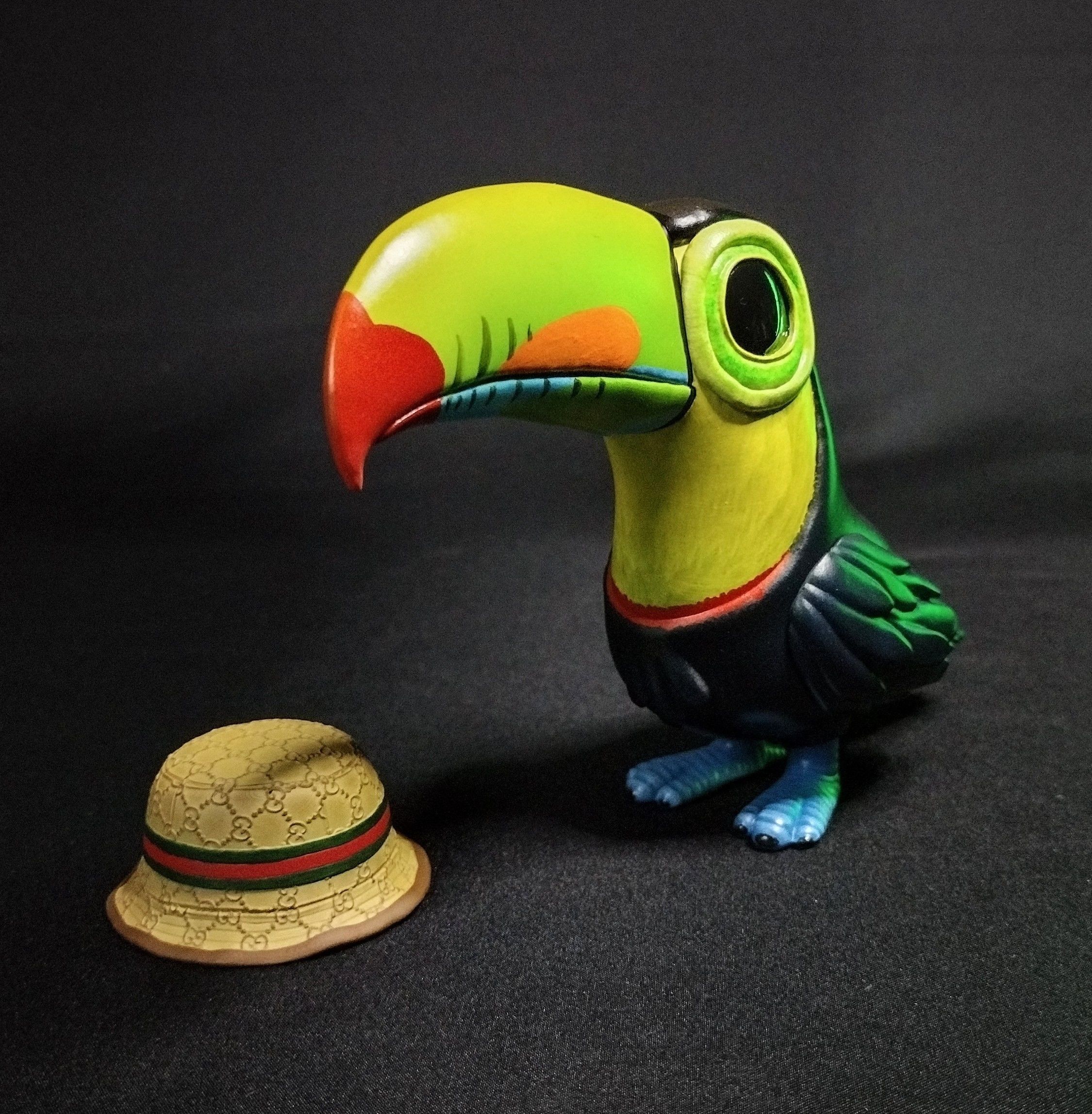 Gucci hat Kawaii toucan 3D print model 3D model 3D printable | CGTrader