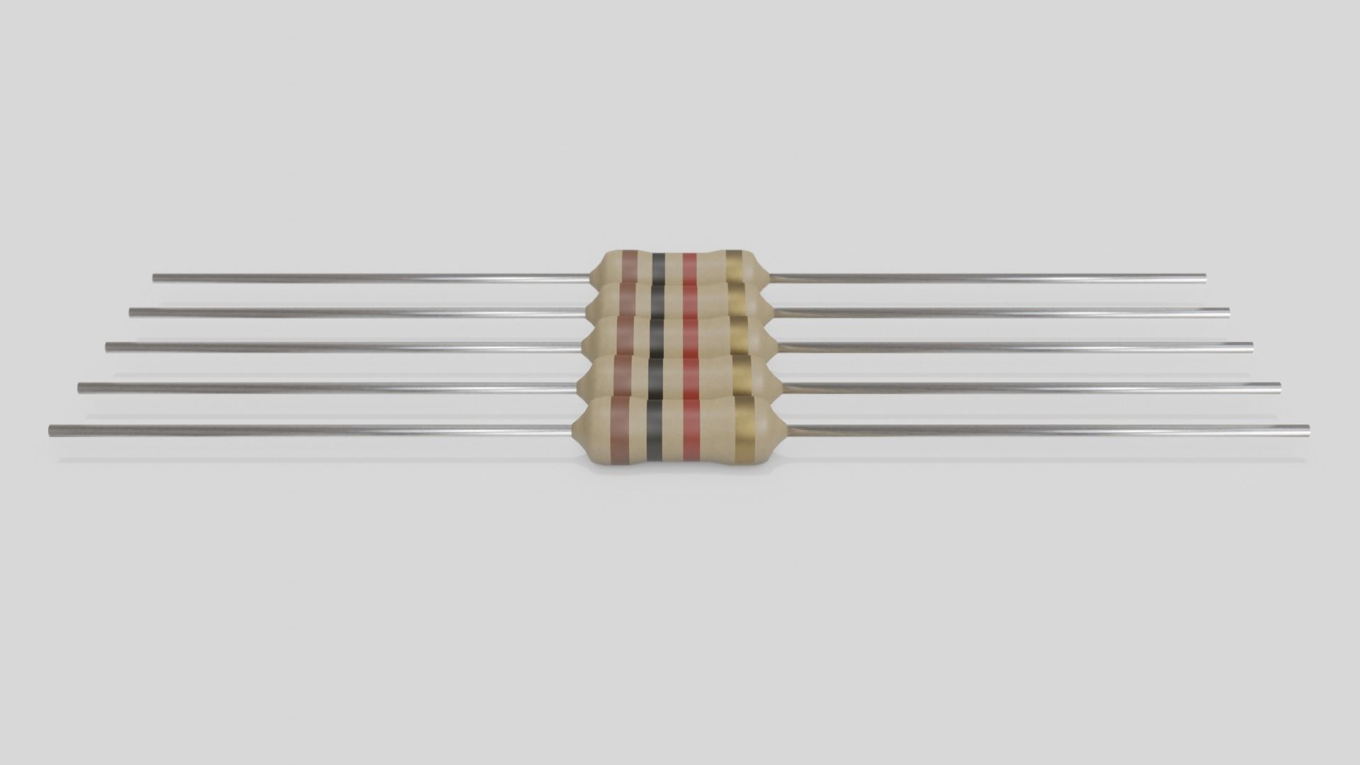 Resistors with Editable Color Bands 3D model | CGTrader