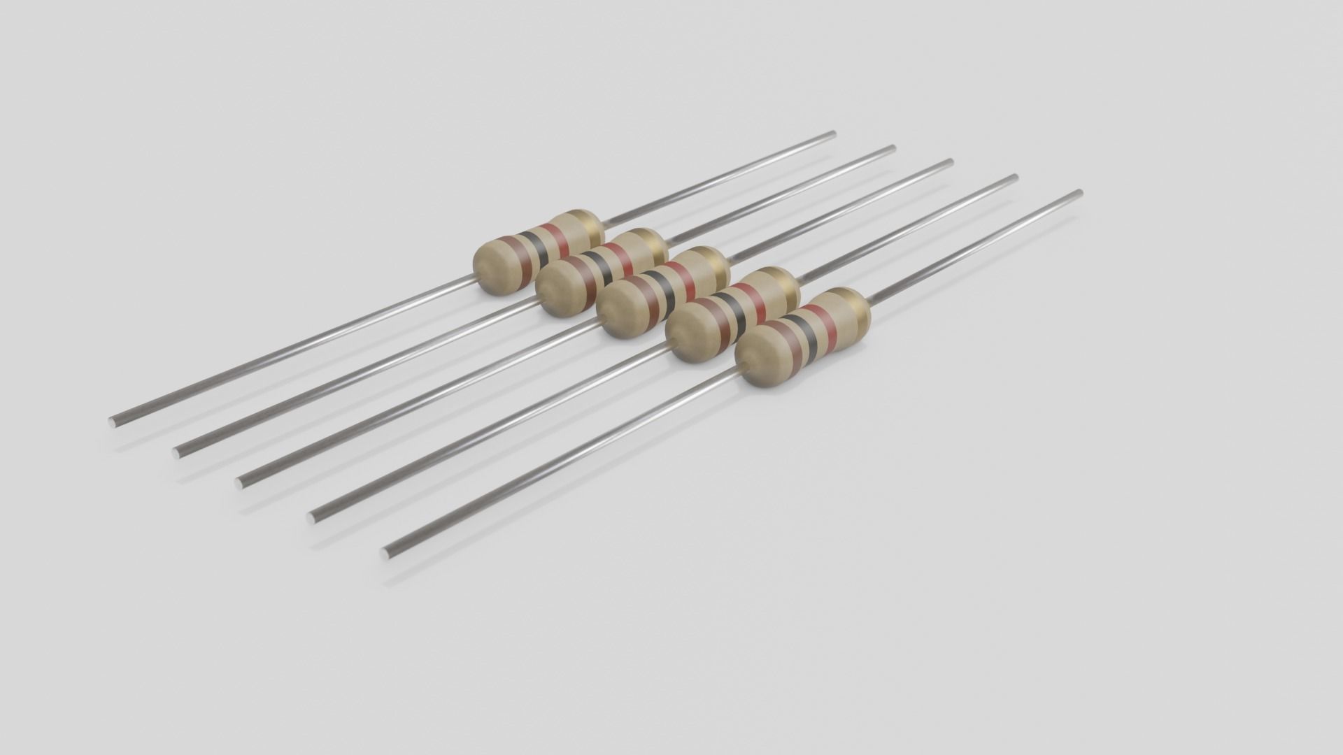 Resistors with Editable Color Bands 3D model | CGTrader