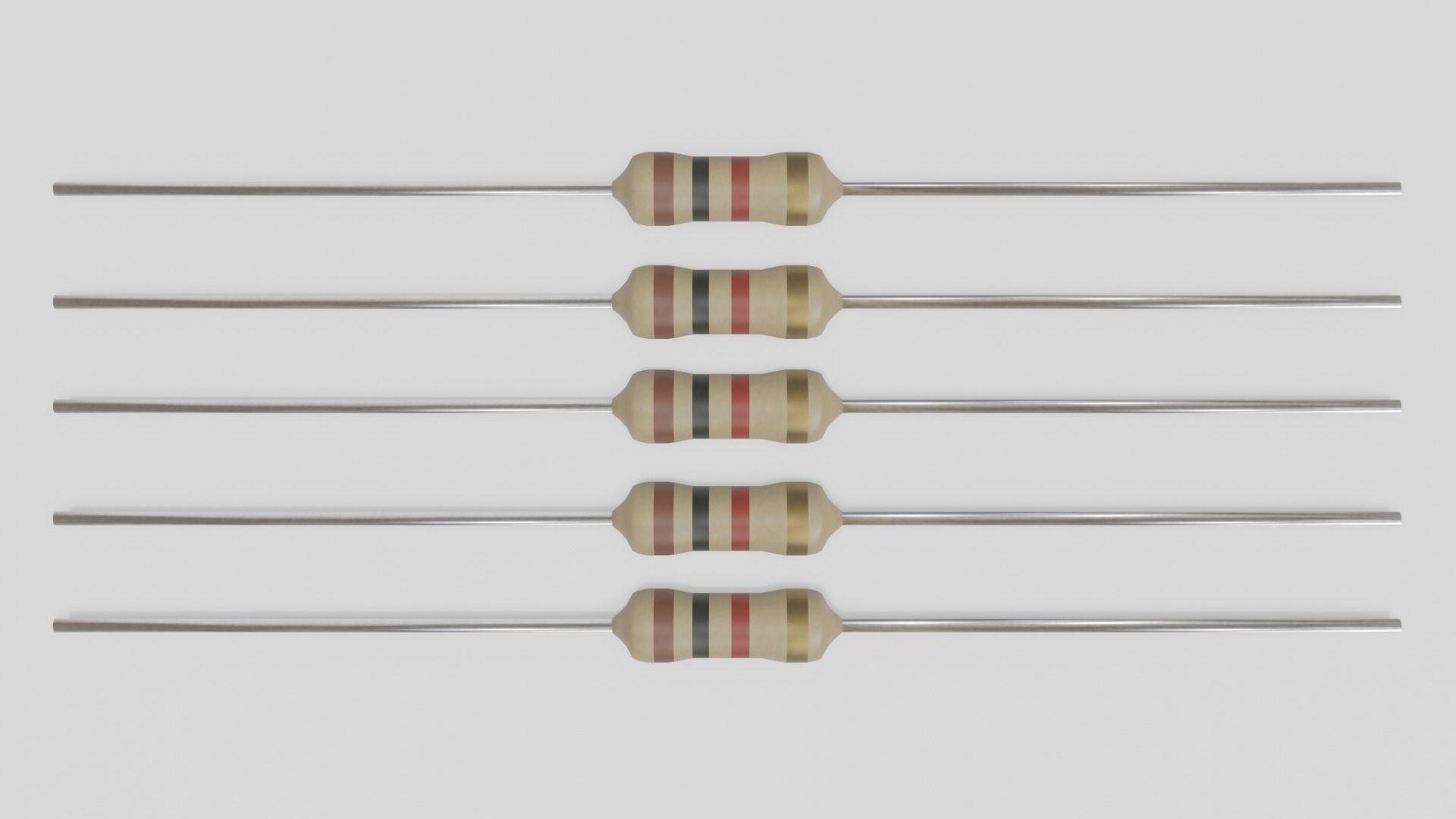 Resistors with Editable Color Bands 3D model | CGTrader