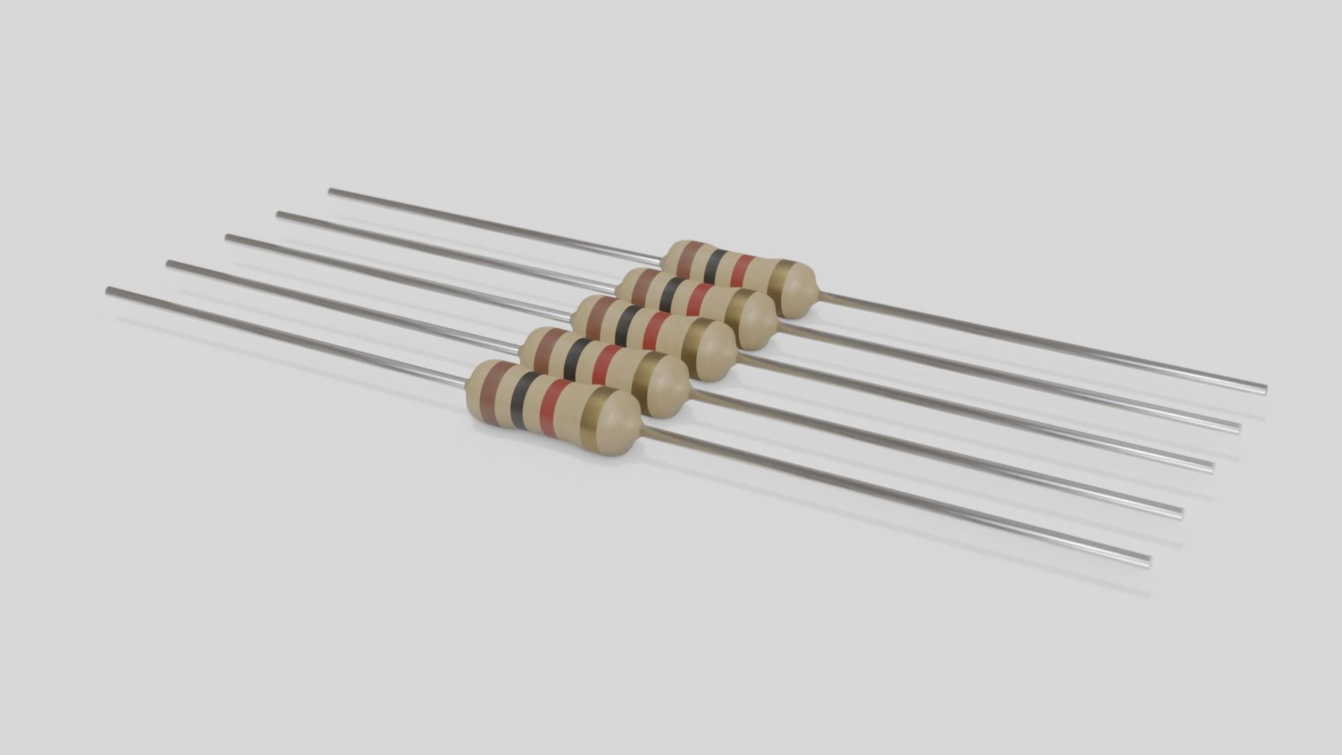 Resistors with Editable Color Bands 3D model | CGTrader