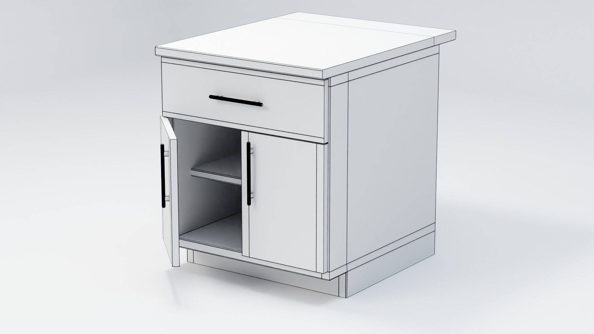 Modern Kitchen Island Counter 3D model | CGTrader