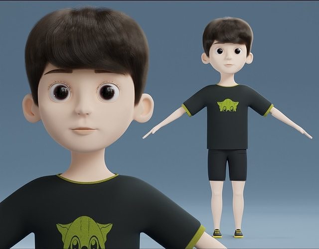 3D model cartoon boy VR / AR / low-poly | CGTrader