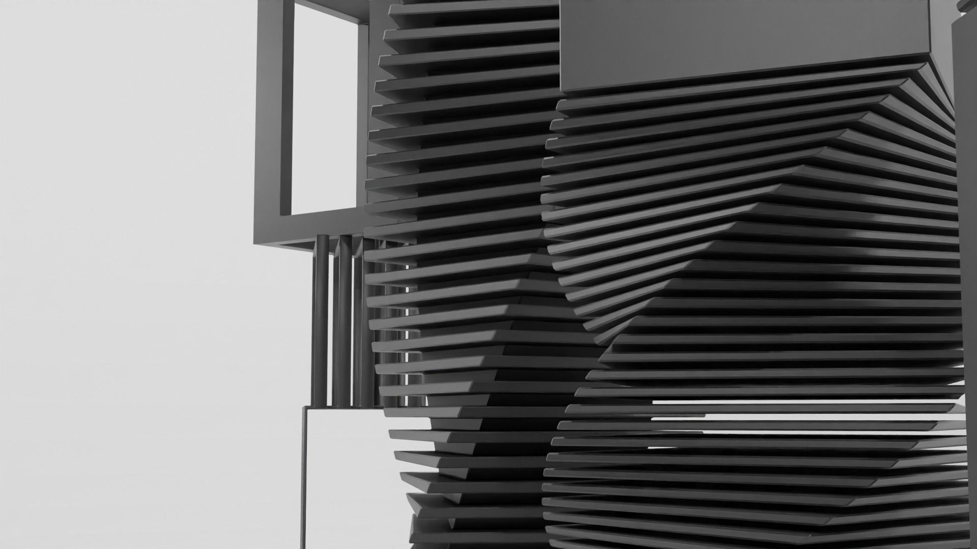 3D model Abstract Geometric Tower 3D model VR / AR / low-poly | CGTrader