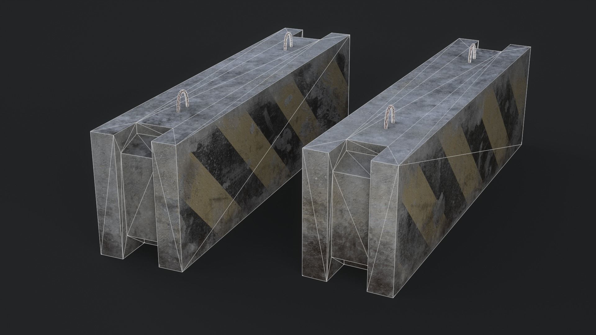 Roadblocks concrete barriers free VR / AR / low-poly 3D model | CGTrader
