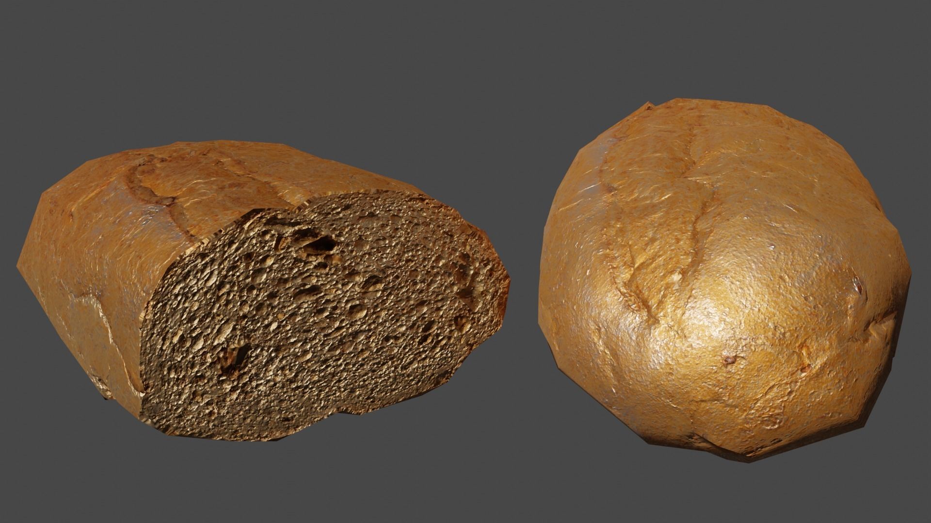 3D model Walnut Bread Low-poly 3D model VR / AR / low-poly | CGTrader