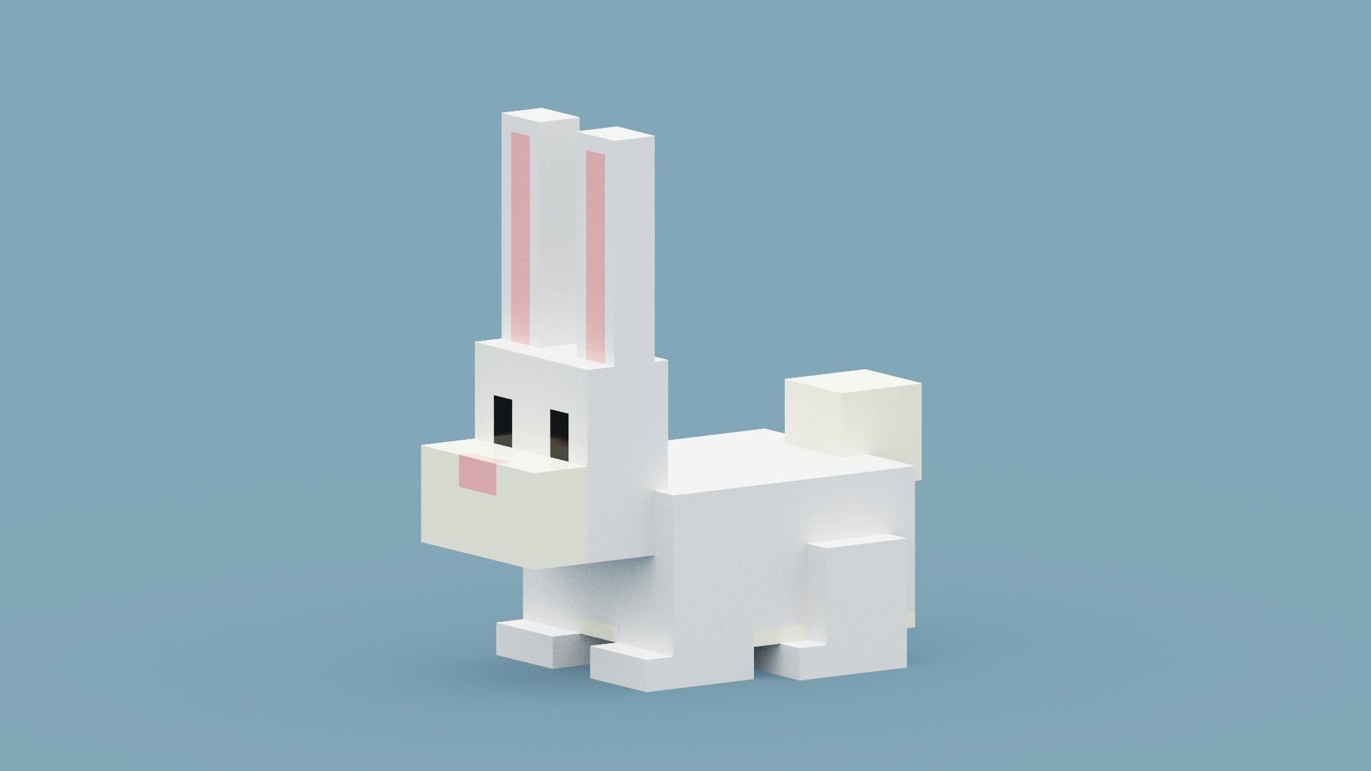 3D model Voxel White Rabbit VR / AR / low-poly | CGTrader