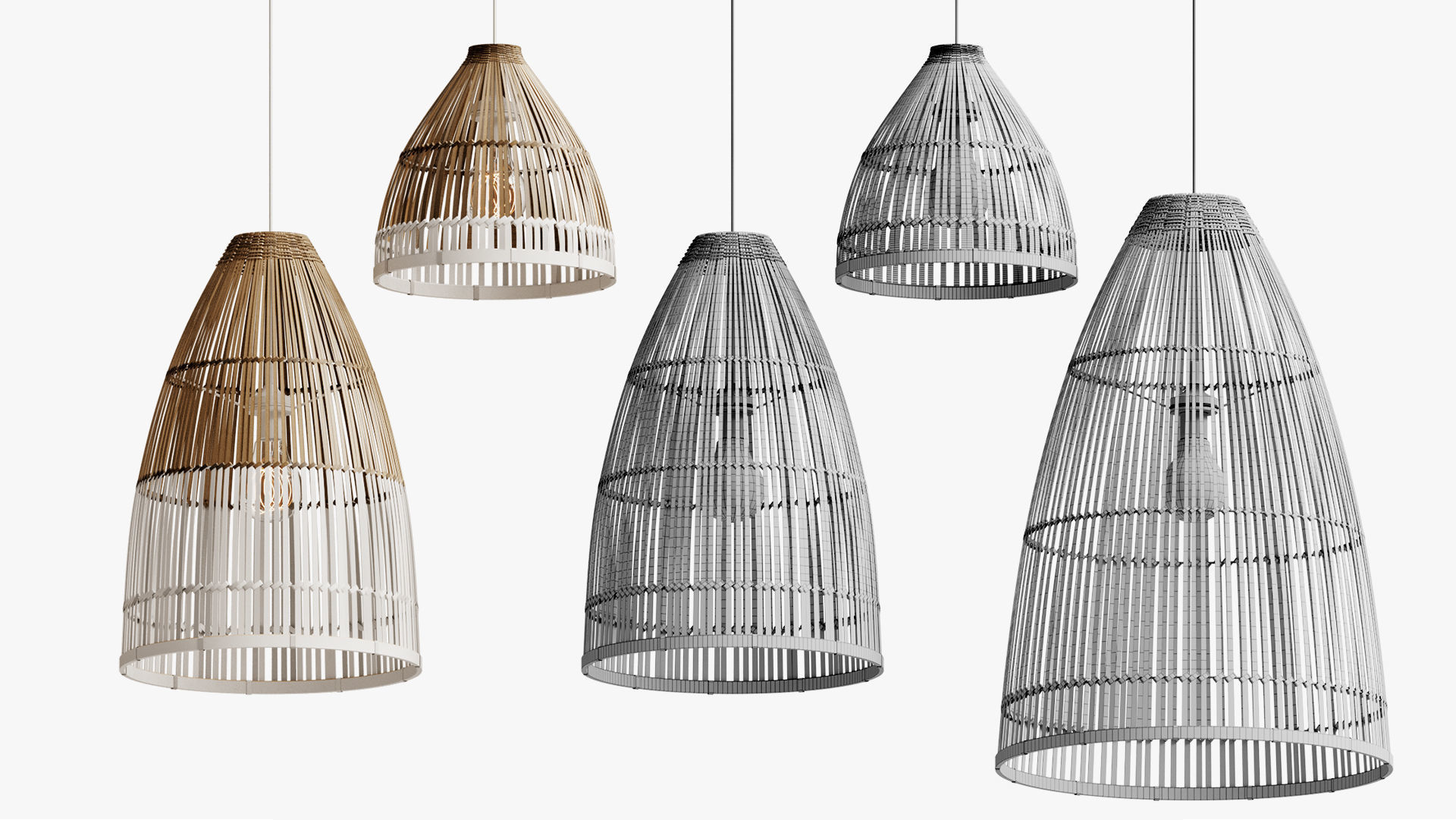 Interior Decoration Bamboo Lamp Shade 3D model | CGTrader