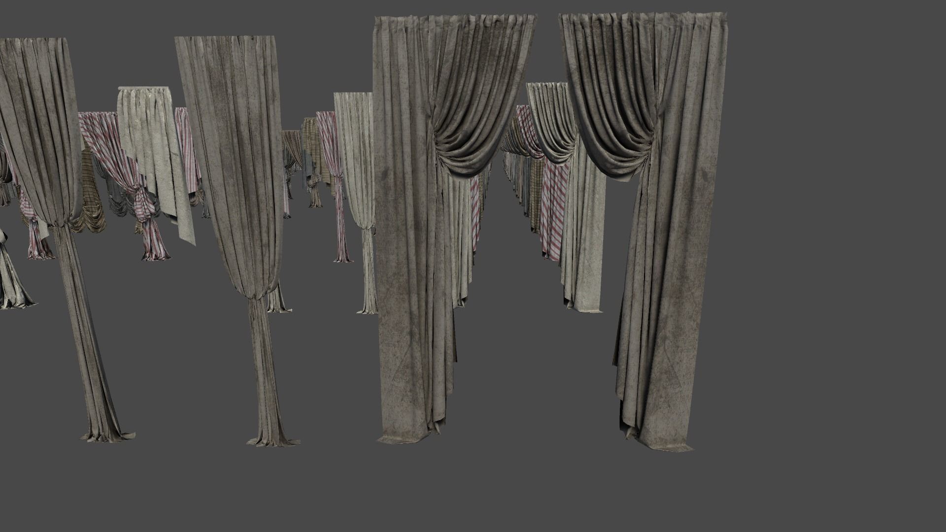 3D model PBR Vintage Curtains Collection - Lowpoly VR / AR / low-poly ...