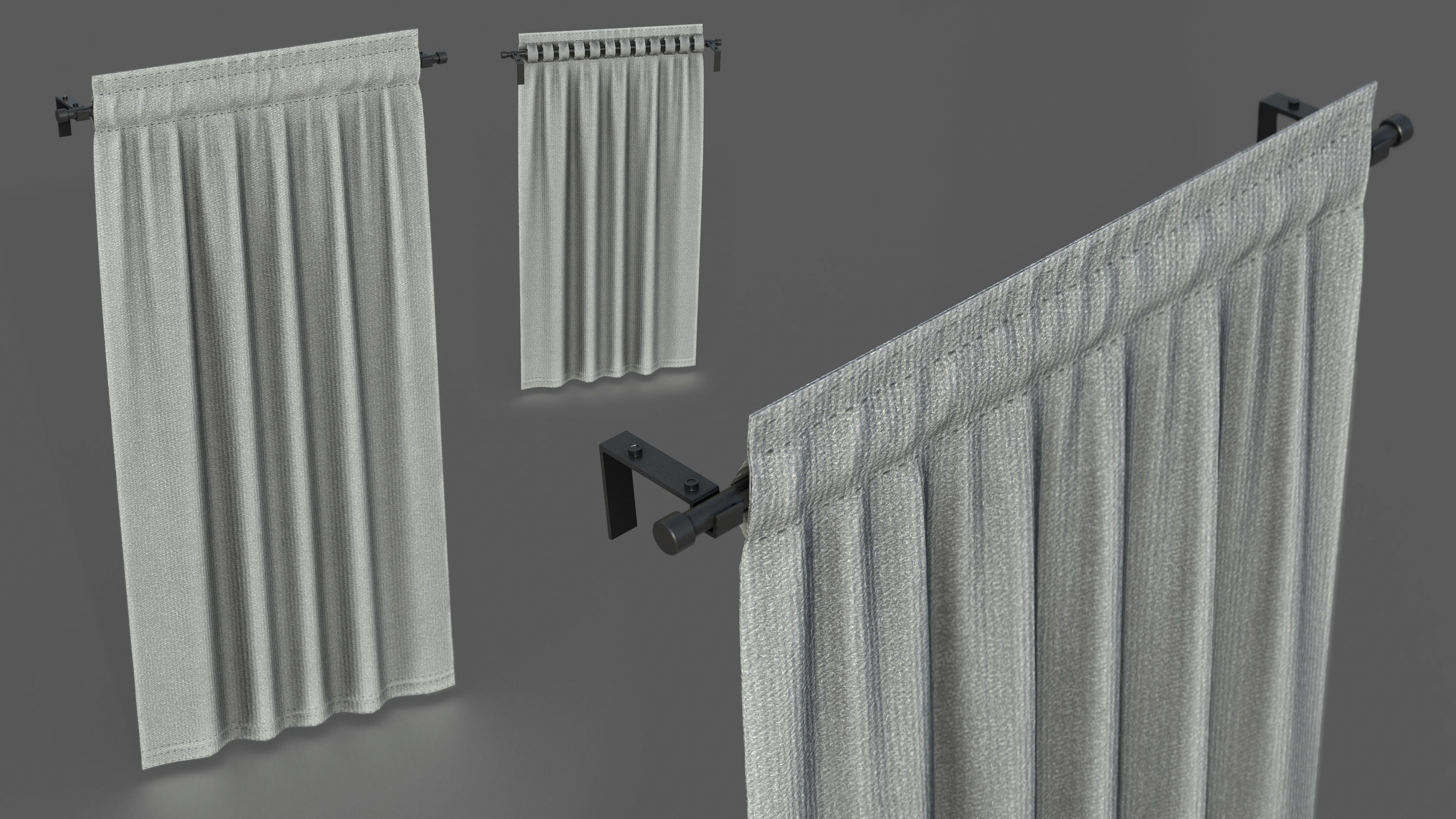 3D model Curtain with Rod VR / AR / low-poly | CGTrader