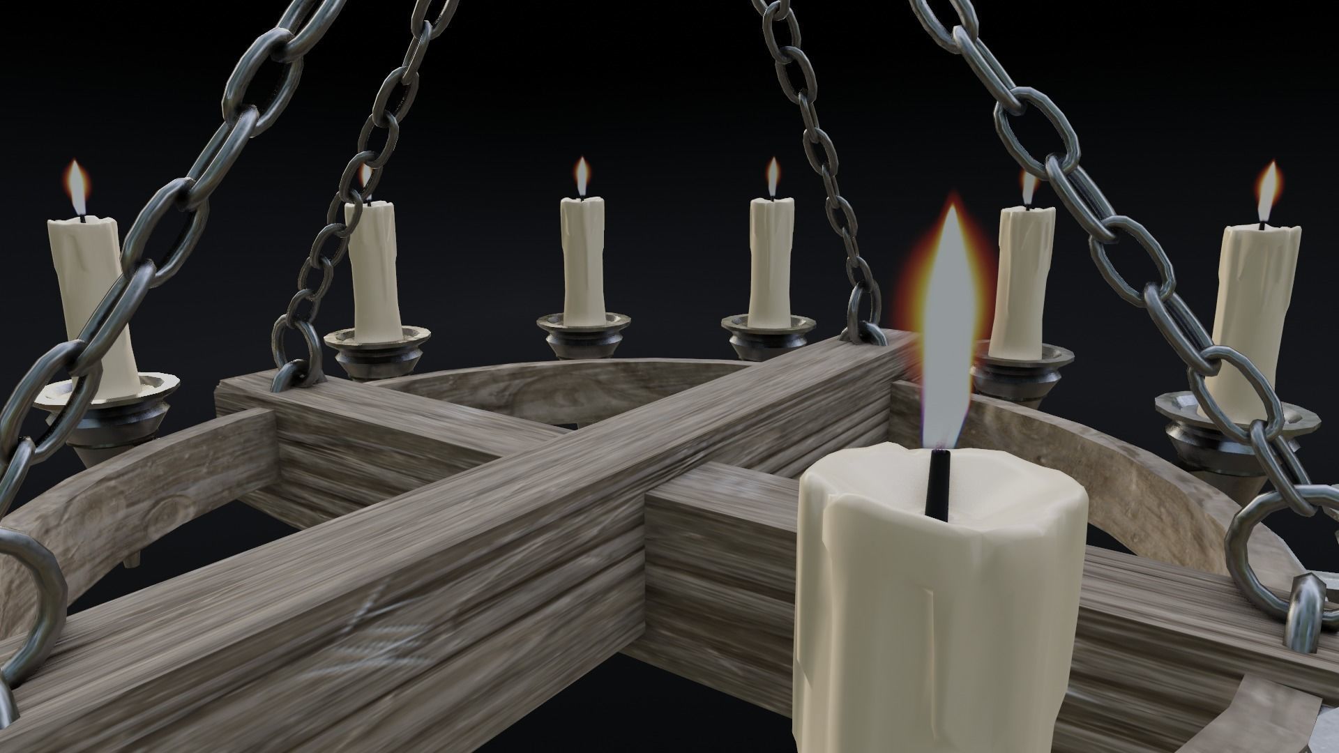 3D model Medieval Candle Chandelier VR / AR / low-poly | CGTrader