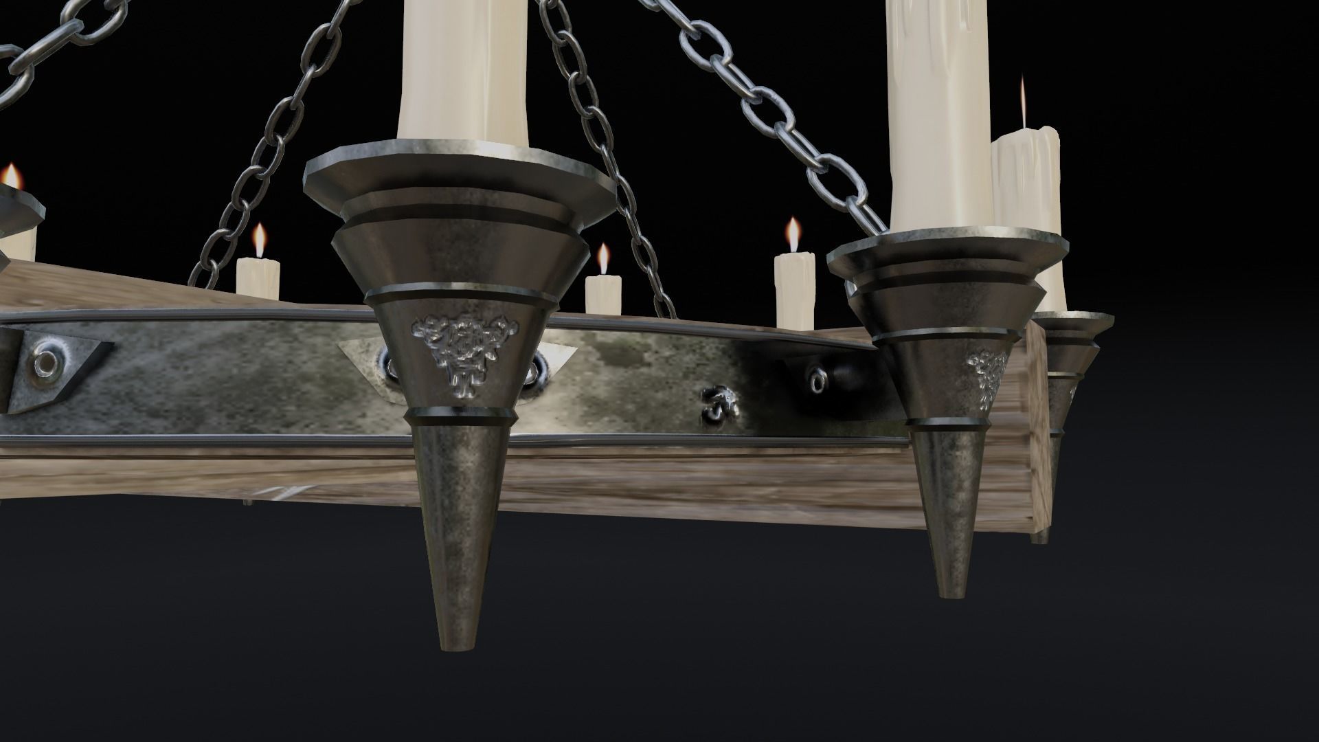 3D model Medieval Candle Chandelier VR / AR / low-poly | CGTrader