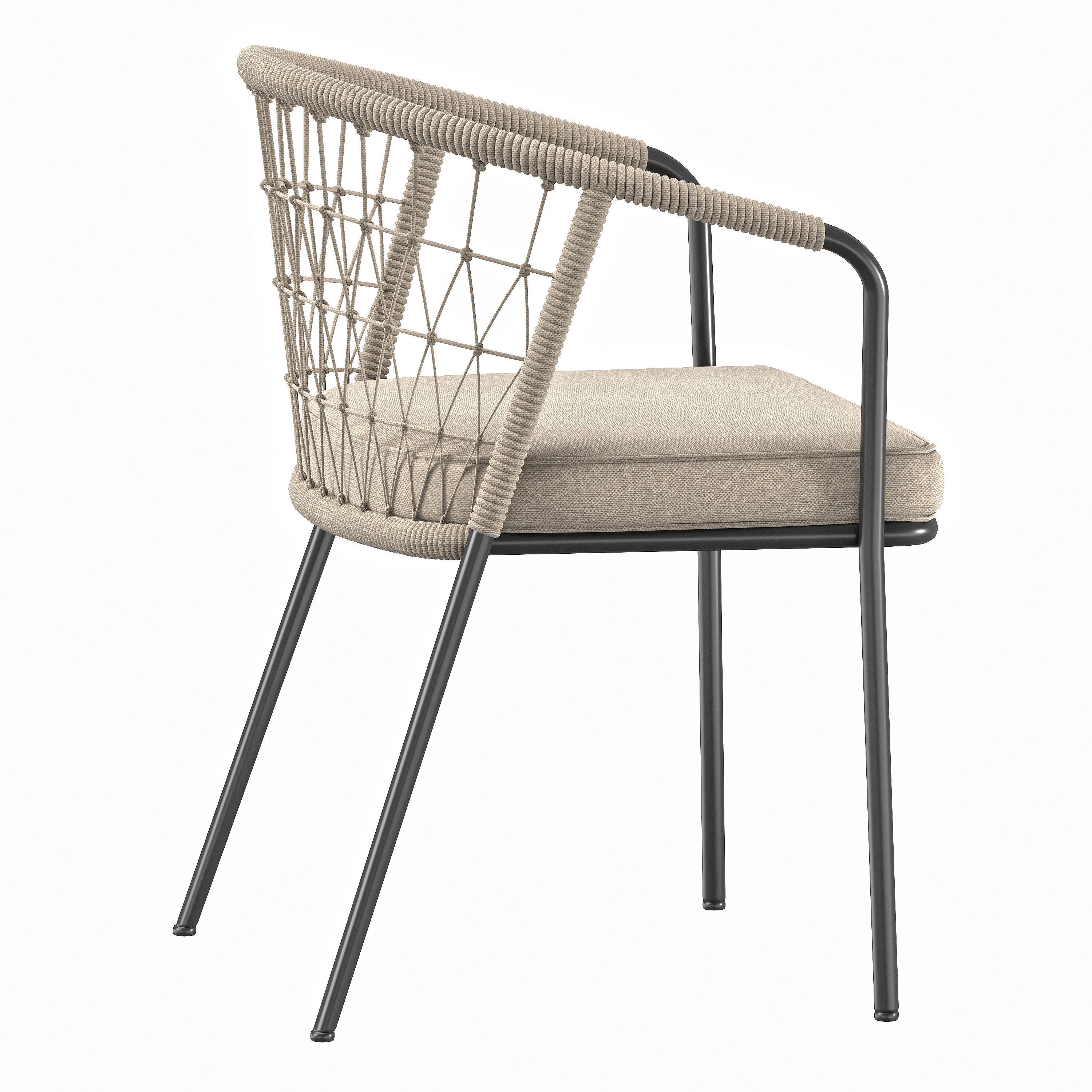 black garden sem chair 3D model | CGTrader