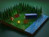 3D model Low Poly Forest Camping scene VR / AR / low-poly | CGTrader