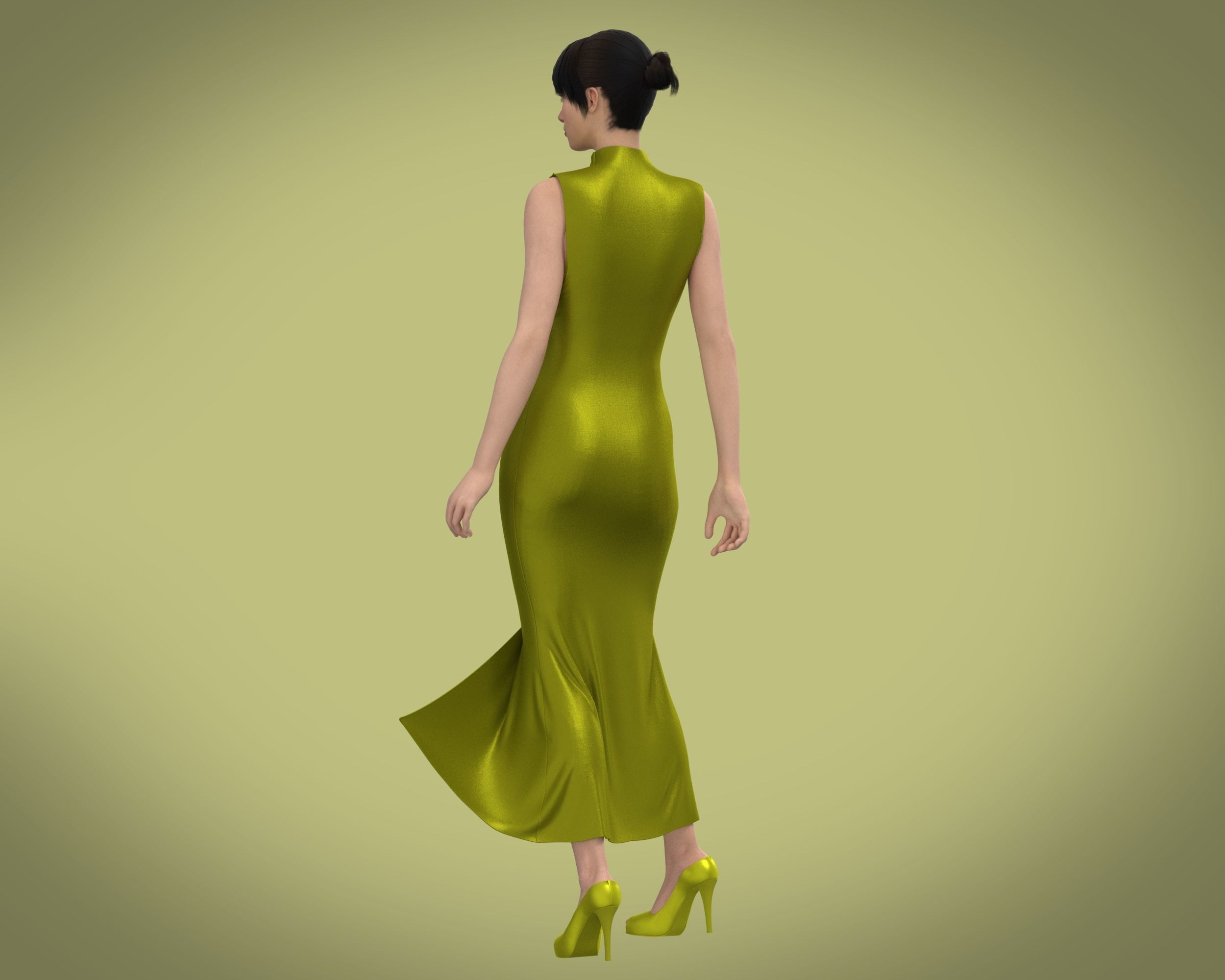 Nightwear-Silk woman in dress for sims 3D model | CGTrader