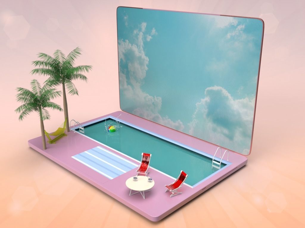 PC Beach 3D model | CGTrader