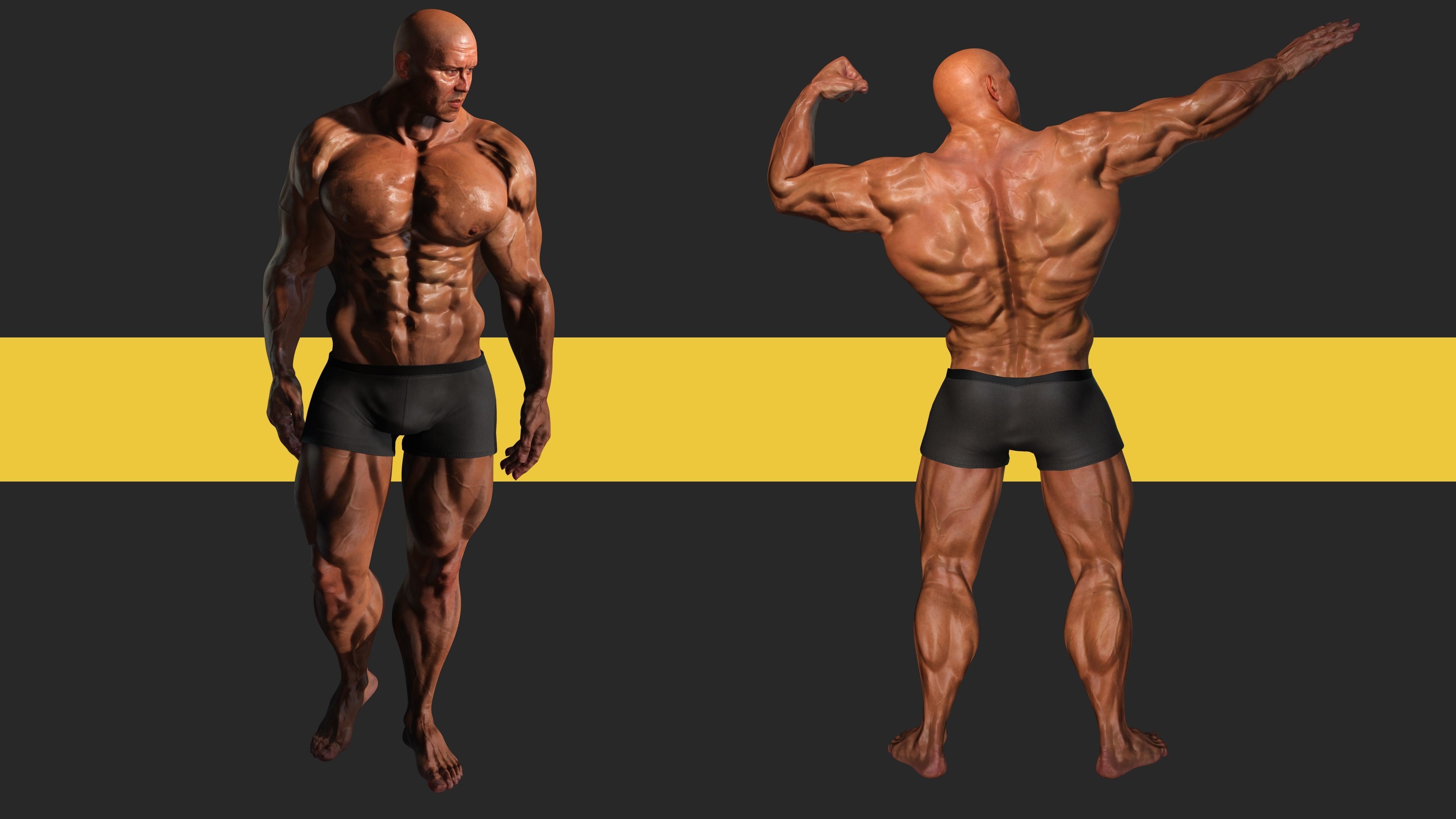 3D model Realistic Male Bodybuilder 3D HQ VR / AR / low-poly | CGTrader