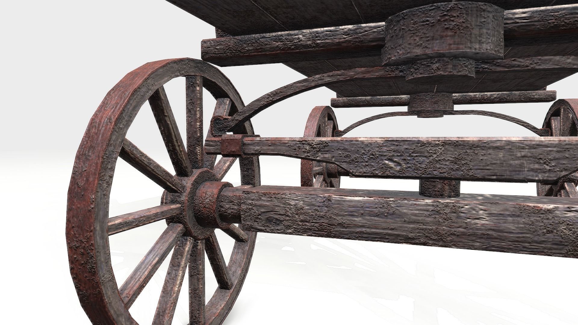 3D model Old Low Poly Wooden Cart VR / AR / low-poly | CGTrader