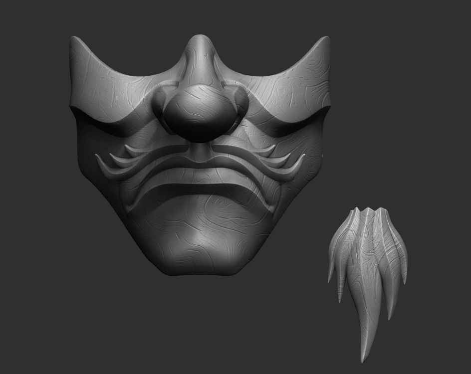 Japanese Tengu Half Mask Oni Demon Mask 3D model 3D printable | CGTrader