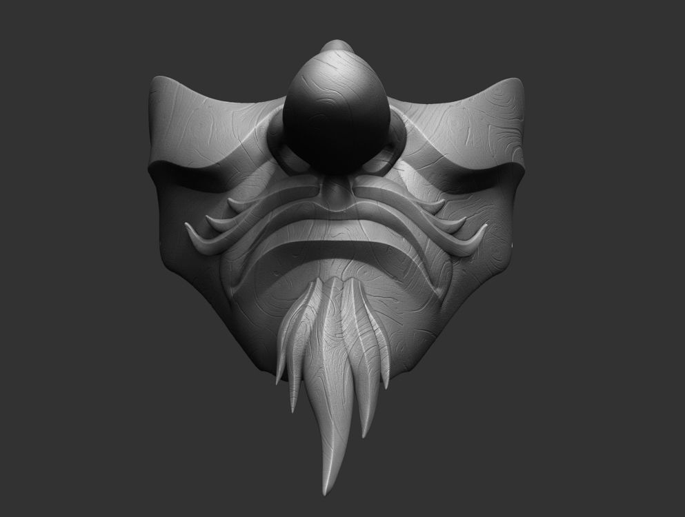Japanese Tengu Half Mask Oni Demon Mask 3D model 3D printable | CGTrader