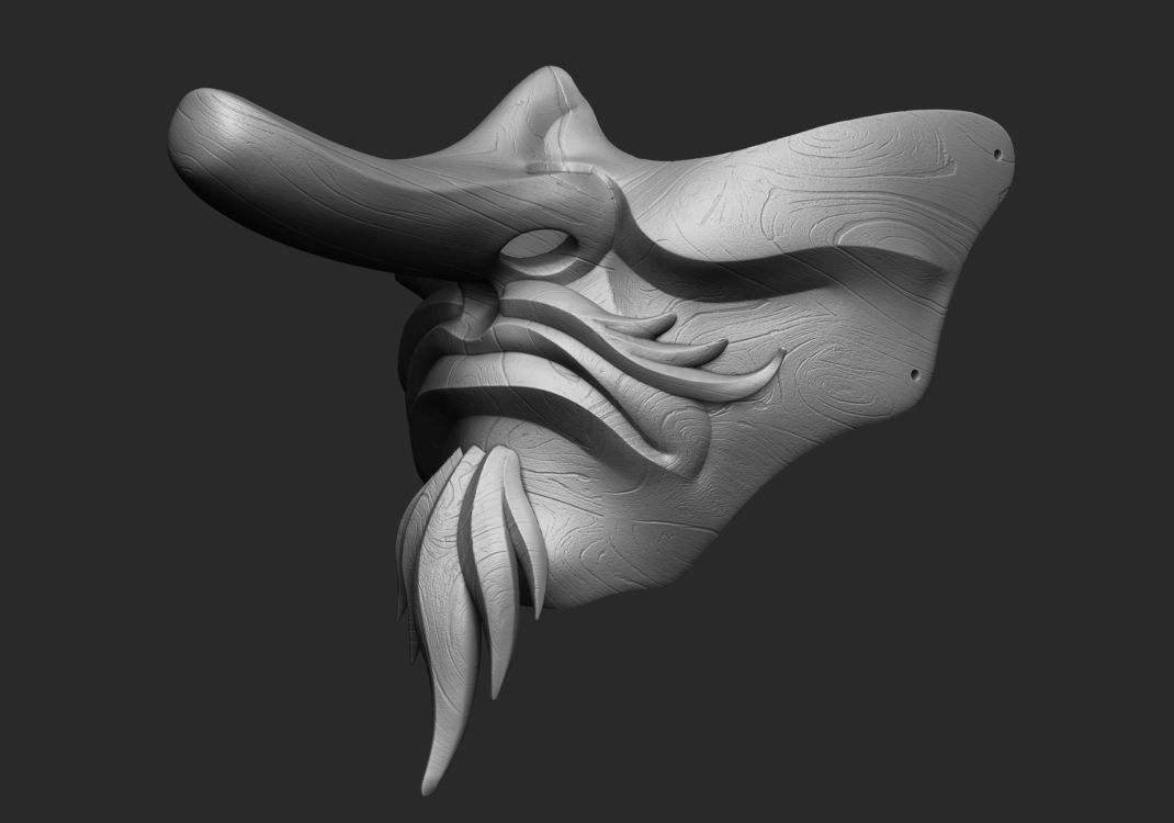 Japanese Tengu Half Mask Oni Demon Mask 3D model 3D printable | CGTrader