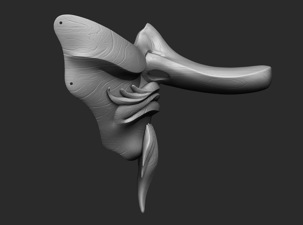 Japanese Tengu Half Mask Oni Demon Mask 3D model 3D printable | CGTrader