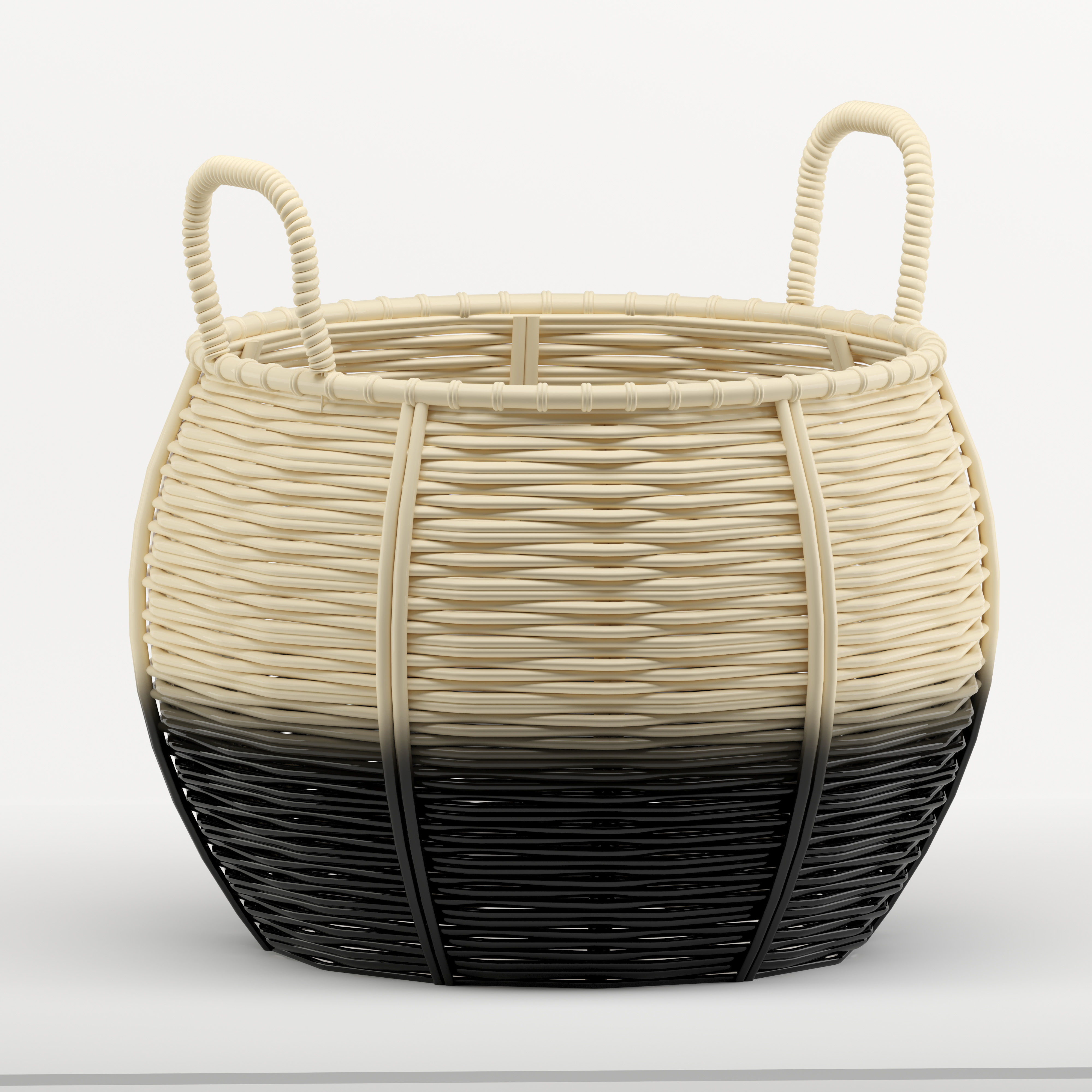 basket set 3d model rattan storage 3D model | CGTrader