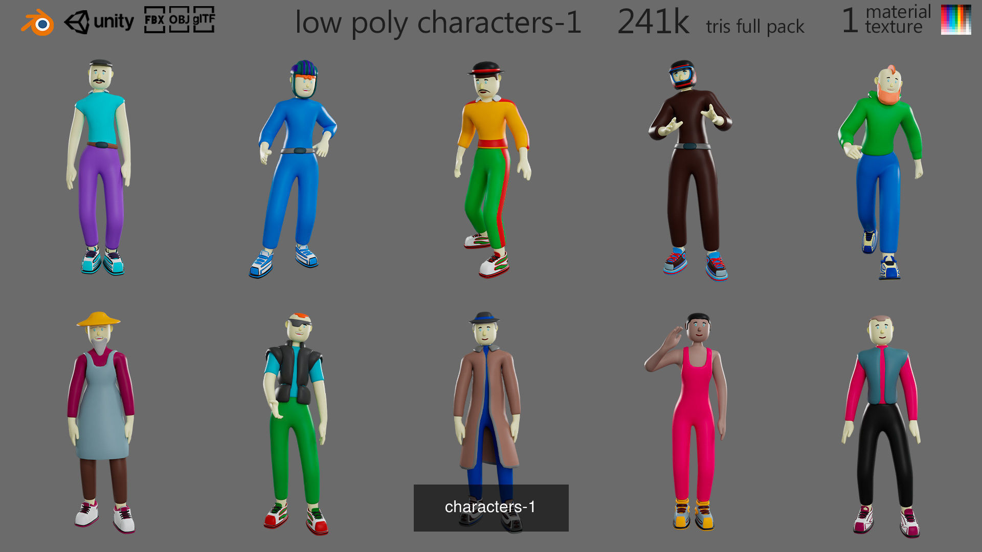 3D Model Collection characters-1 and sneakers VR / AR / low-poly | CGTrader
