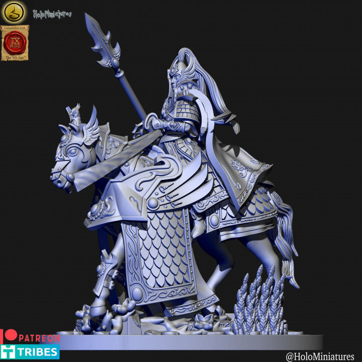 Highborne elves lord on horse 3D model 3D printable | CGTrader