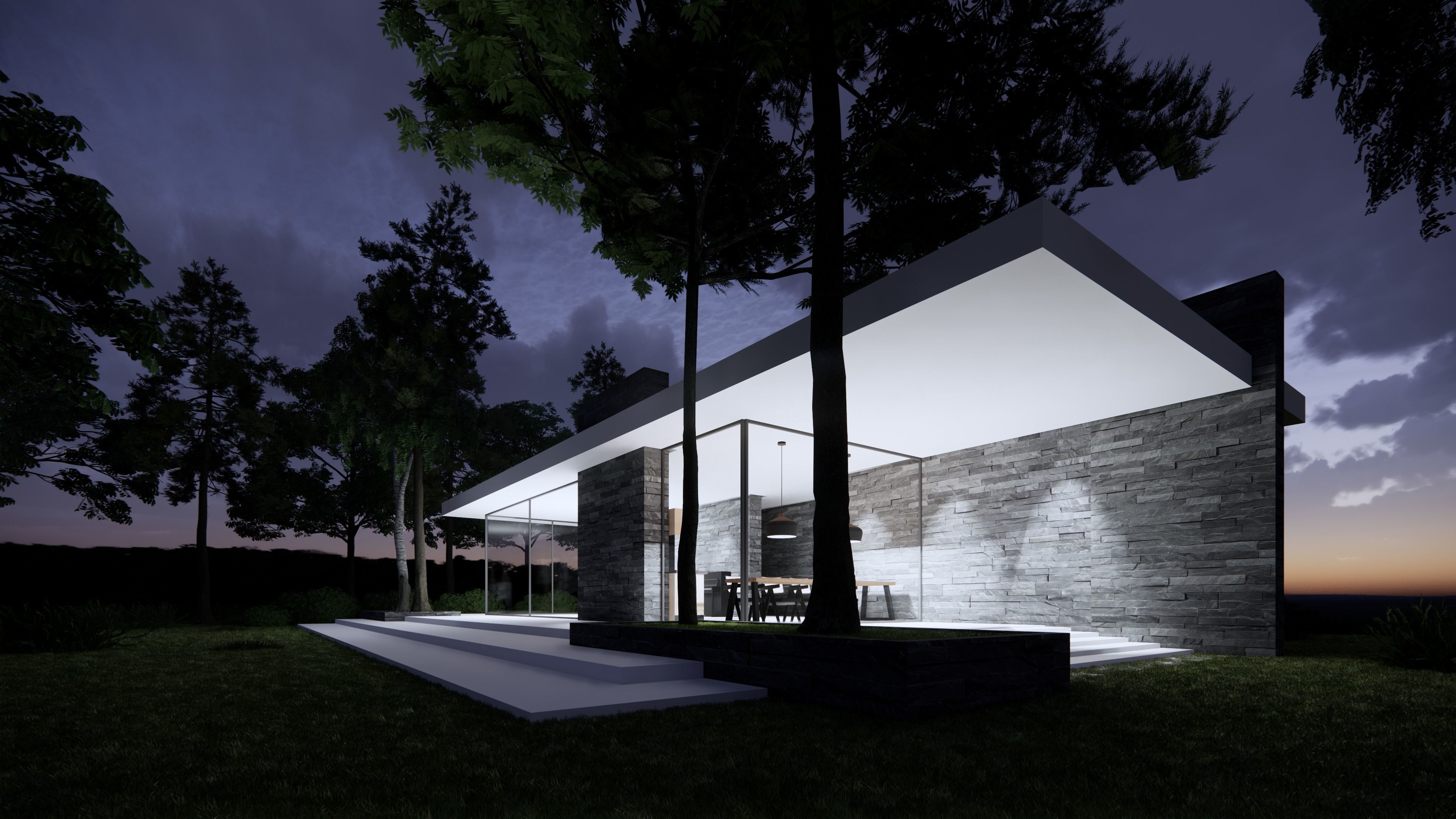 Modern House Exterior Scene 3D model | CGTrader